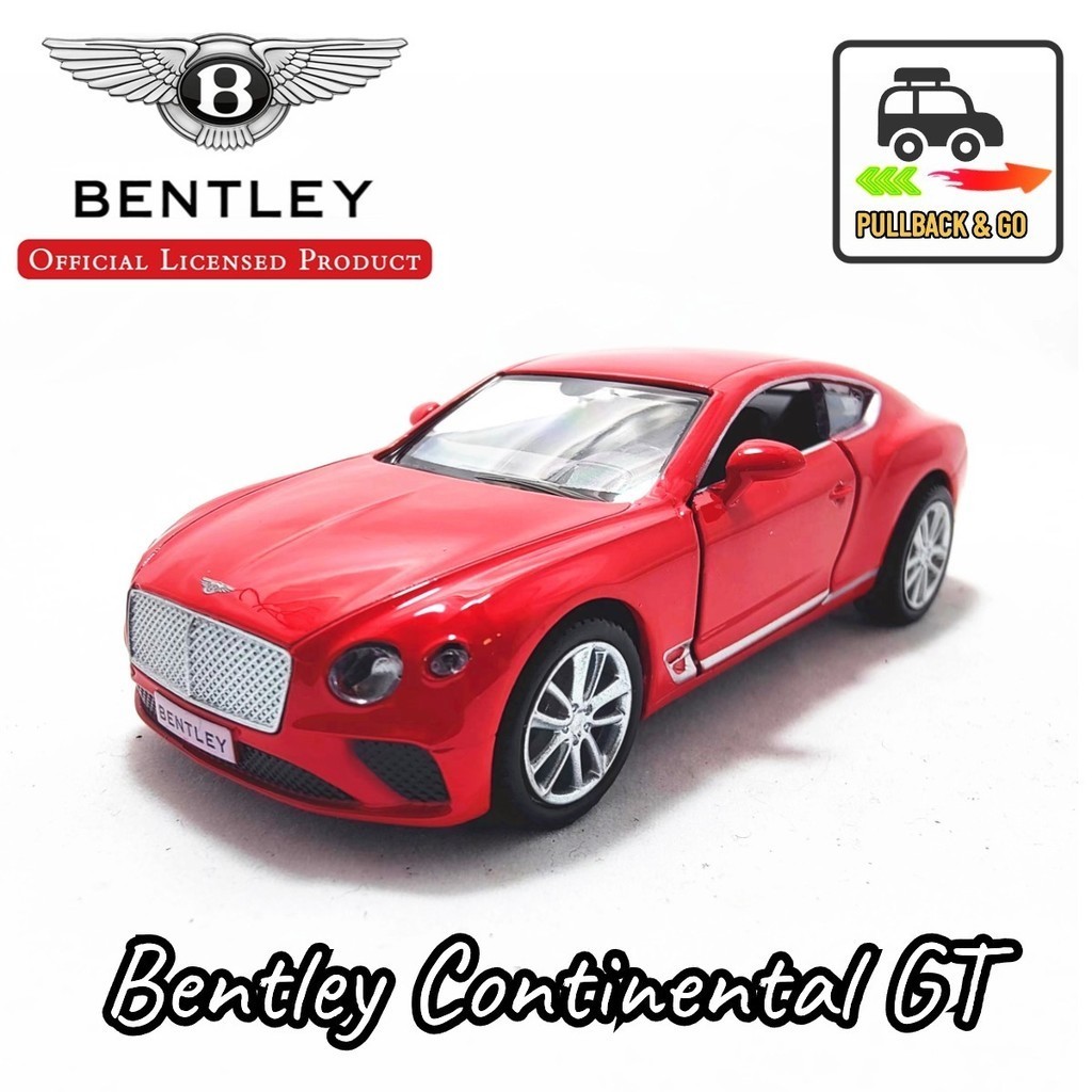 1:36 Bentley Continental GT Pullback Toy Car Model Replica Official ...