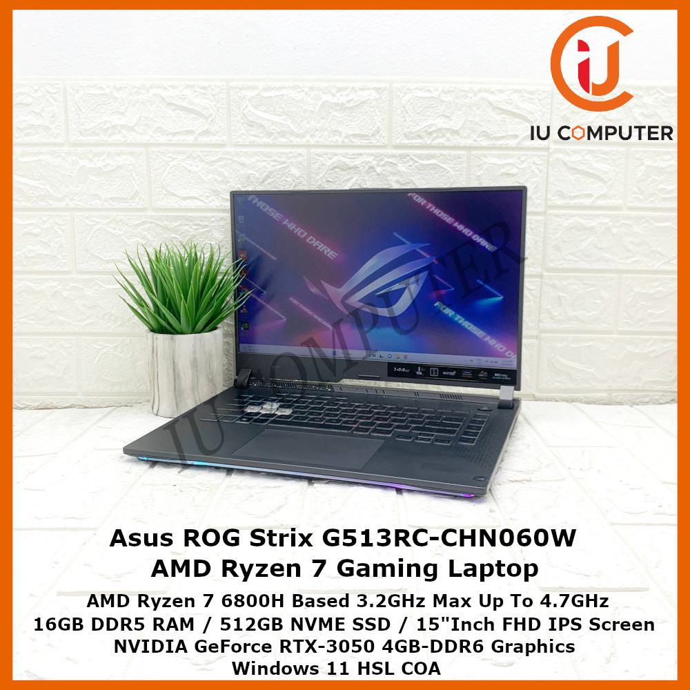 ASUS ROG STRIX G513RC-CHN060W AMD RYZEN 7 6800H 16GB RAM 512GB NVME SSD ...