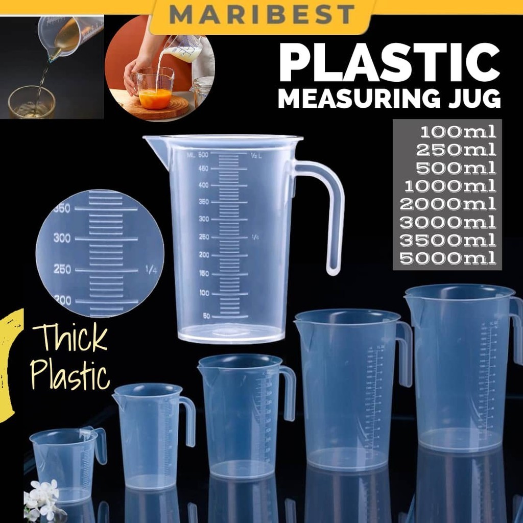 Bpa-Free Plastic Measuring Jug Kitchen Baking Laboratium (100ML/250ML/500ML/1L/2L /3L/3.5L/5L ...