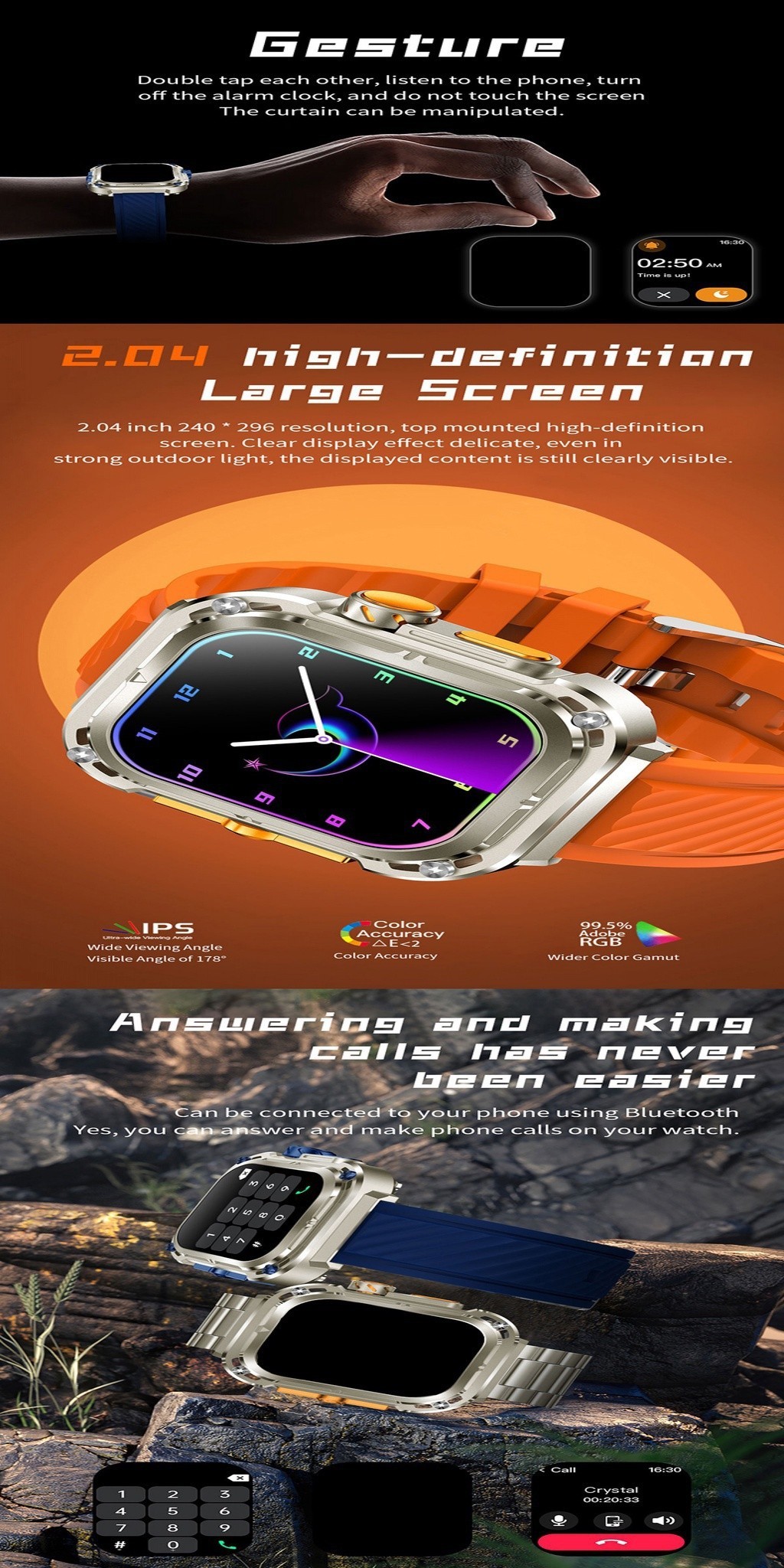 Z85 Max Smart Watch Waterproof 3 Straps Compass Android Smartwatch HD ...