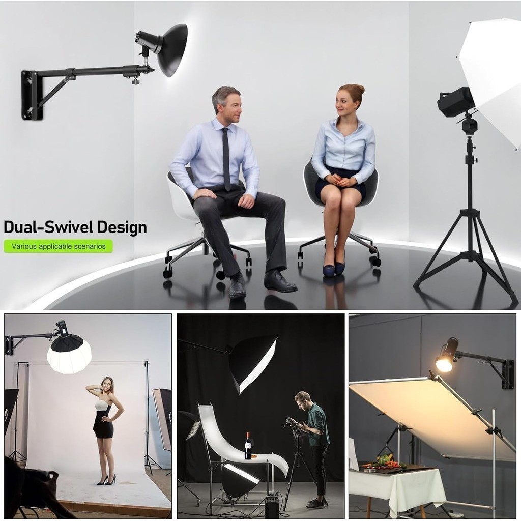 Ring Light Mount - Wall Mount Triangle Boom Arm Wall Stand Tirpod ...