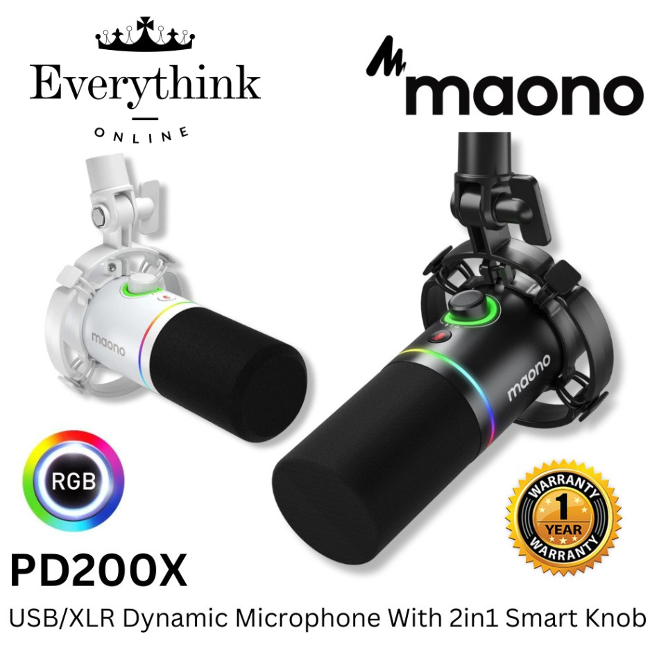 MAONO PD200X USB / XLR PODCAST DYNAMIC MICROPHONE WITH 2IN1 SMART KNOB ...