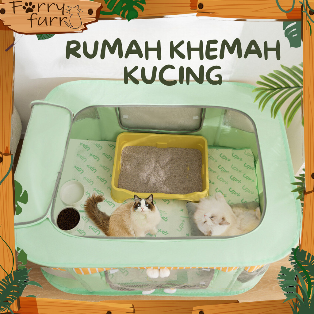 Foldable Pet Tent House Cat Cage Sangkar Kucing Cat Cage Rumah Kucing ...