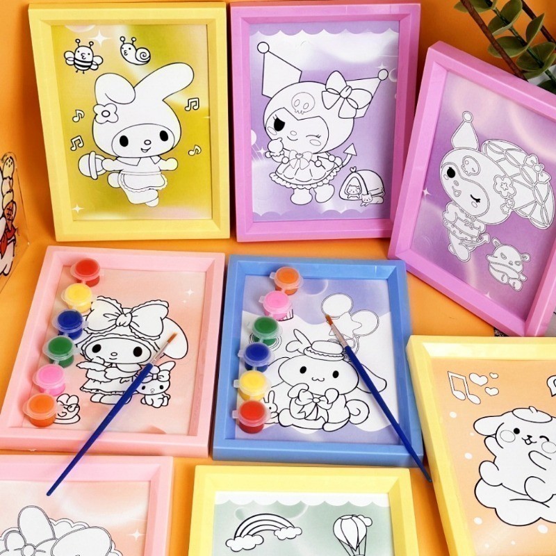 Sanrio Cartoon Watercolor Painting Set Children Coloring Drawing Toy ...
