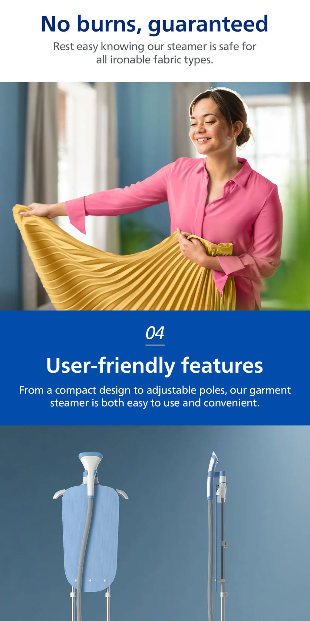 Philips Upright Stand Steamer Garment Steamer STE1010/70 STE1030/20 ...
