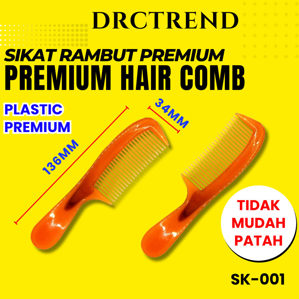 Sikat Rambut Plastik Premium Hair Comb Unisex Hair Comb Sikat Rambut ...
