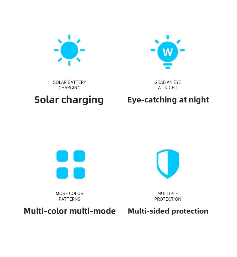Solar Power Strobe Warning Lights LED Flashlight Night Caution Strobe ...
