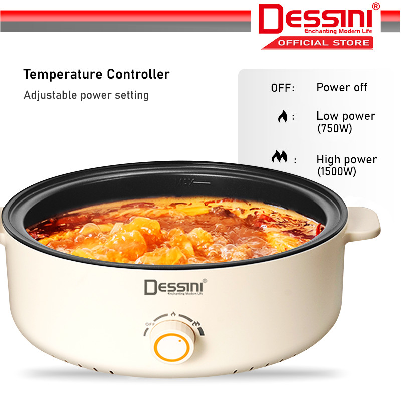 DESSINI ITALY Electric Cooker Steamboat Hot Pot Casserole Non Stick ...