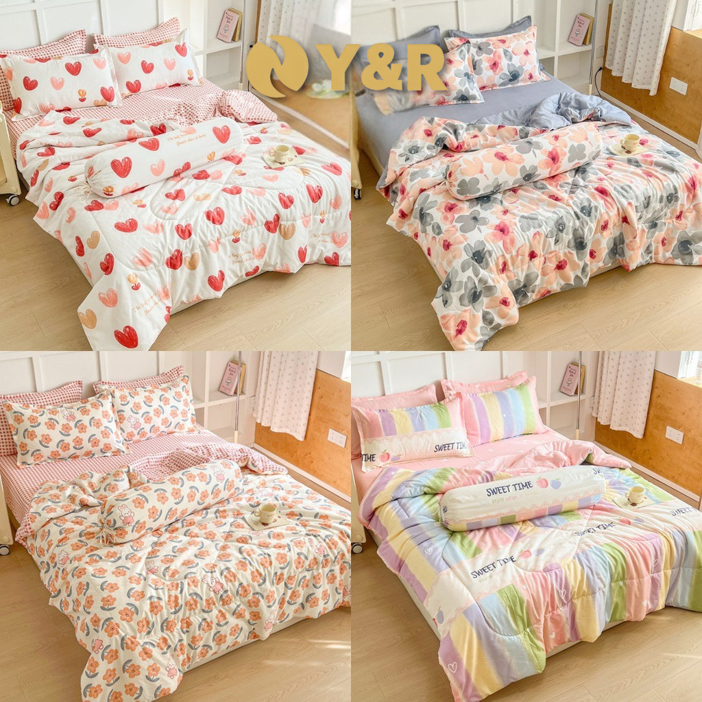 Y&R 7 in 1 Cadar King/Queen With Comforter Premium Cotton Fitted Cadar ...