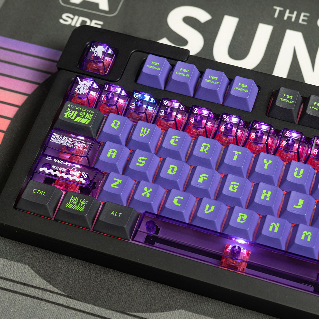 EVANGELION Keycaps EVA PBT+PC Cherry profile Transparent RGB custom ...