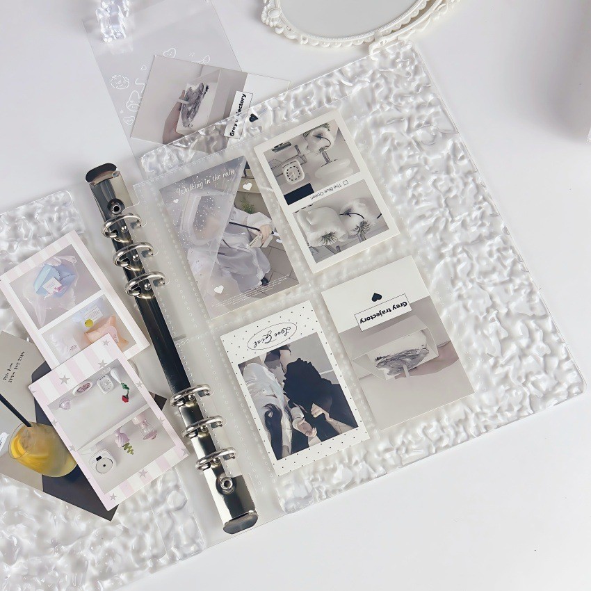 Photo Card Binder Clear Water Corrugated Card Album A5 Loose-leaf Four ...