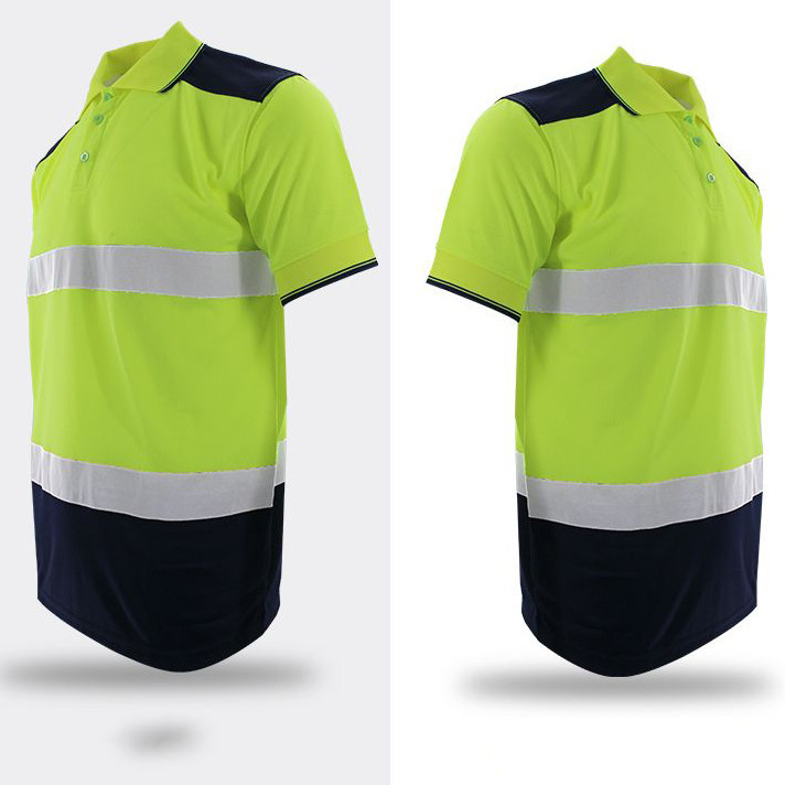 Safety Jacket Reflective Uniform Safe Polo Shirt Short Sleeve Tshirt