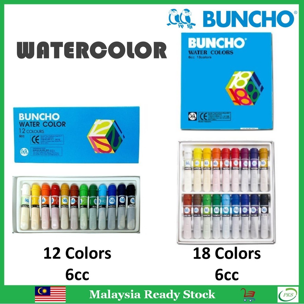 Buncho Water Color 6cc 12/18 Colors | Shopee Malaysia