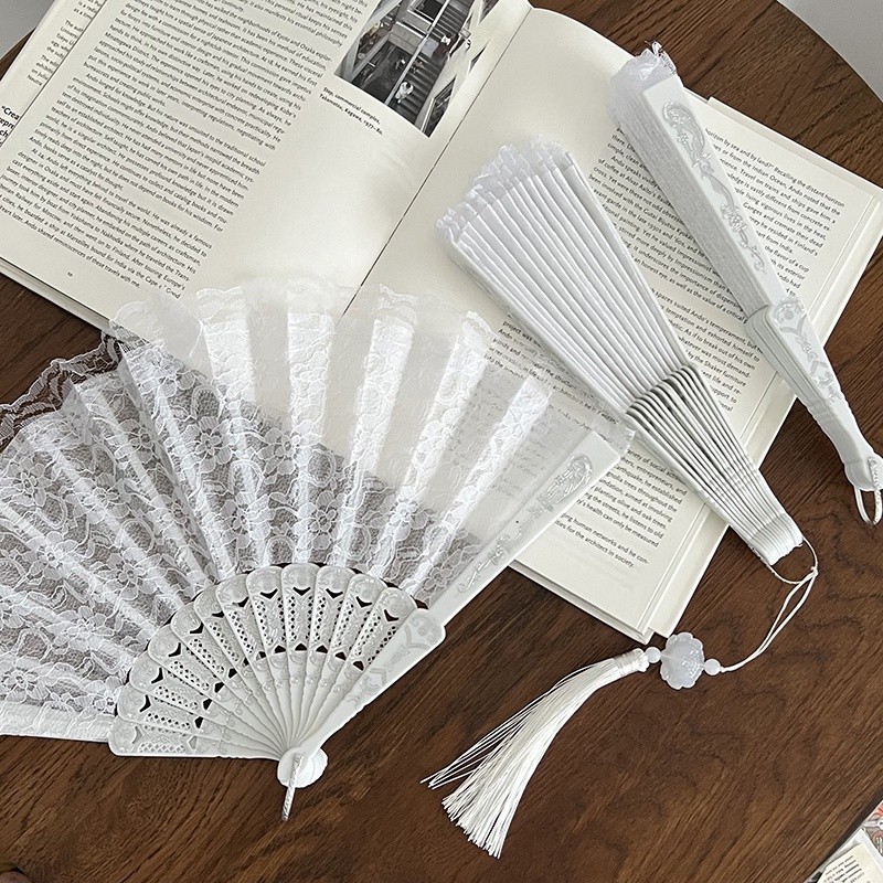 Creative Folding Fan Romantic Lace Hand Fan Simple Photo Props Fans ...