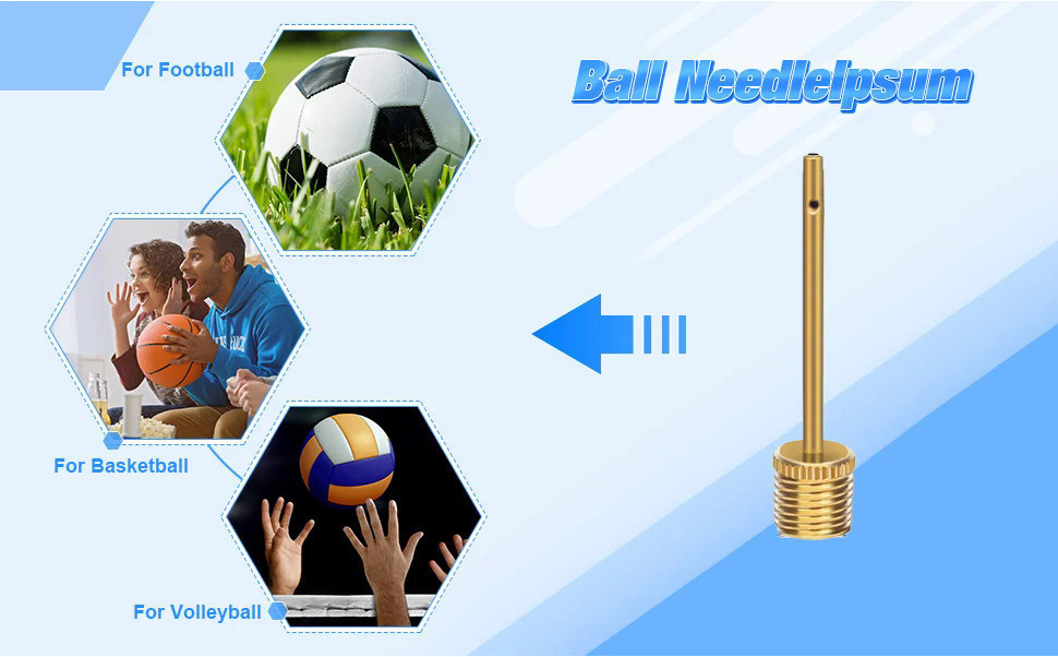 1Set Tire Valve Adapter Ball Pump Needle Balloon Nozzle Inflation Kit ...