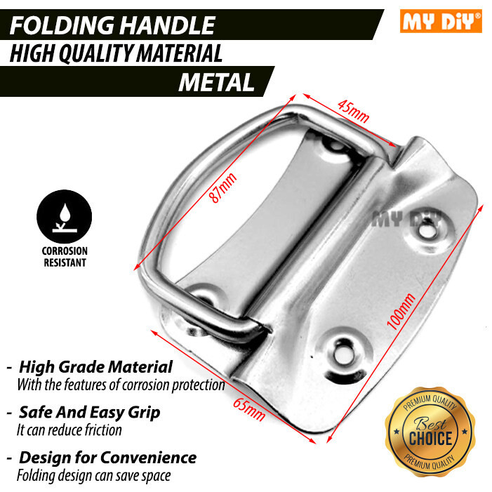 MYDIYHOMEDEPOT - STAINLESS STEEL METAL FOLDING HANDLE RUBBER GRIP ...
