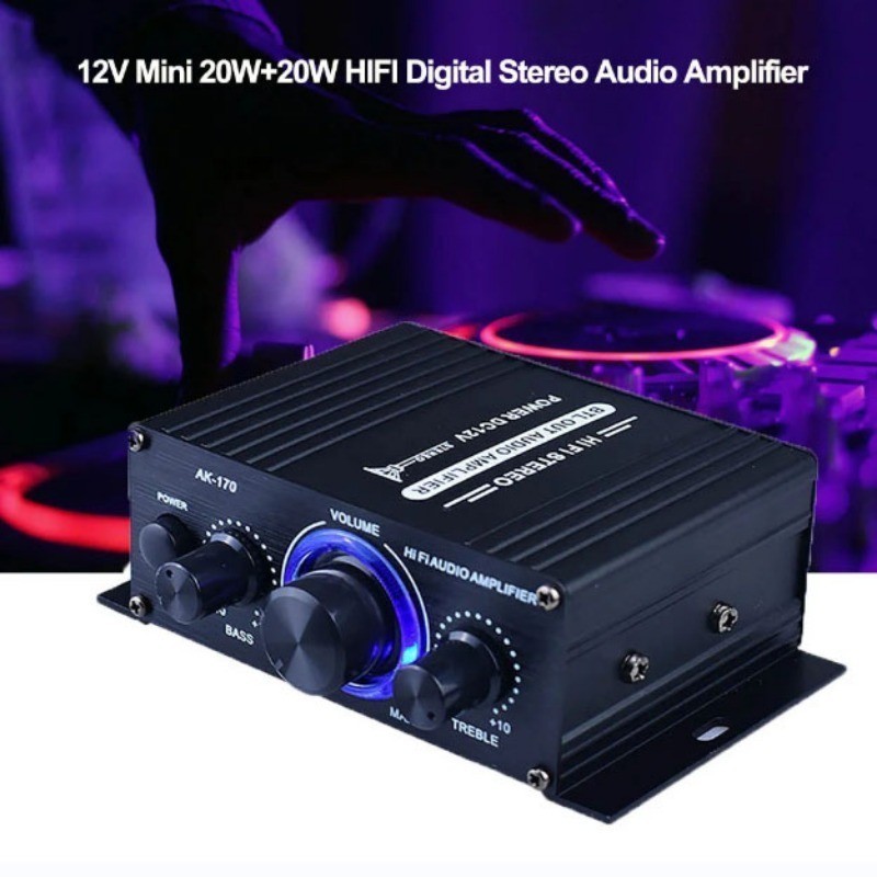 Audio Power Amplifier 200W+200W 2-channel Power Amplifier/RCA Input ...