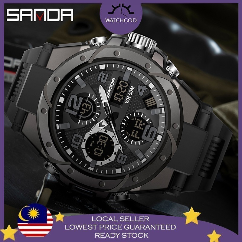 [Malaysia 2 Years Warranty] SANDA 6008 Sports Men's Watch Top Brand ...