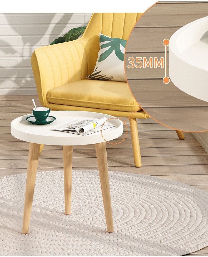 【ShopWithJoy】Small Coffee Table Mini Round Table Sofa Side Table Meja ...