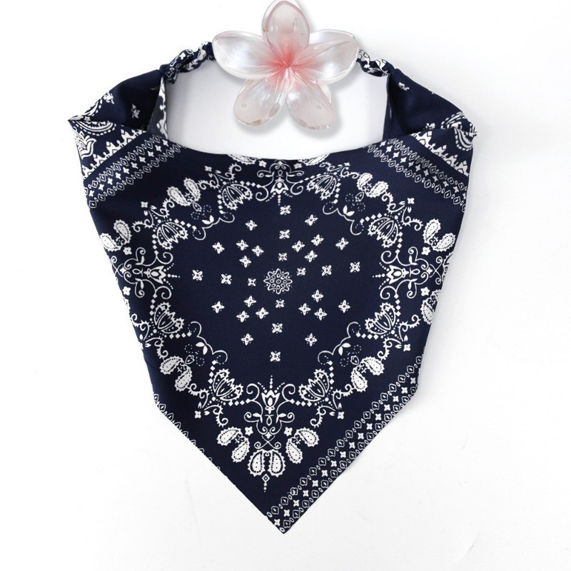 【YUNYUAN】New Color Frangipani Fabric Triangle Headscarf Porcelain ...