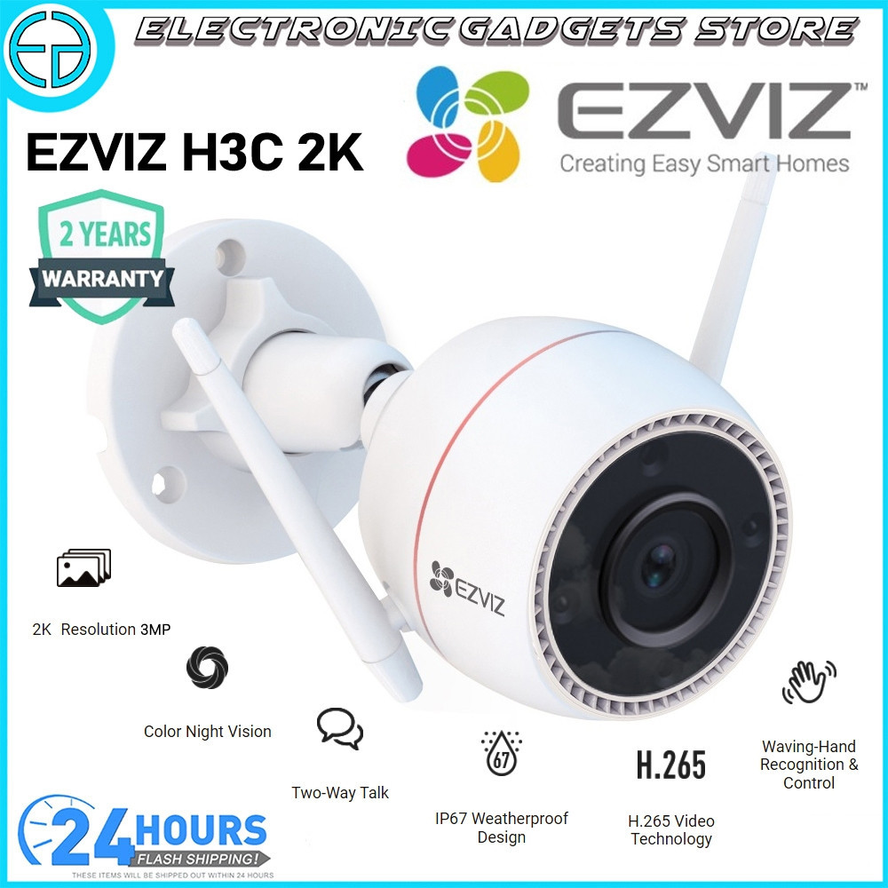 Ezviz H3C 2K 3MP 1296P Two Way Talk Color Night Vision Motion Detection ...