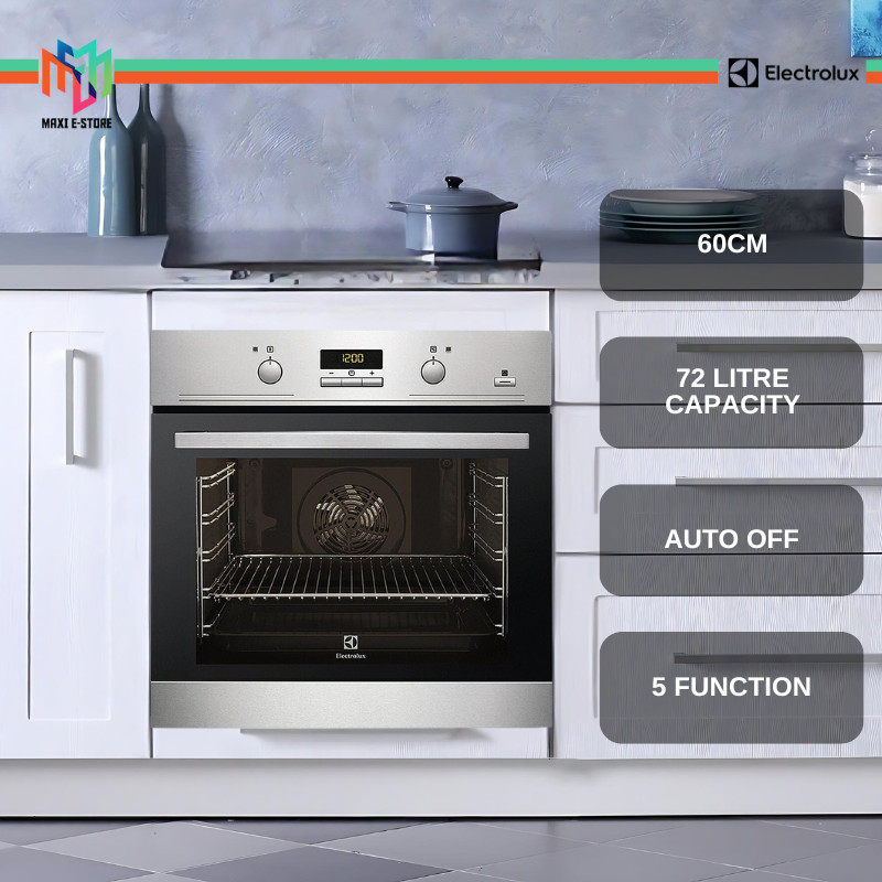 Electrolux KODDP71XA 60cm UltimateTaste 500 Built-in pyrolytic oven 72L SteamBake EOB3434BOX ...