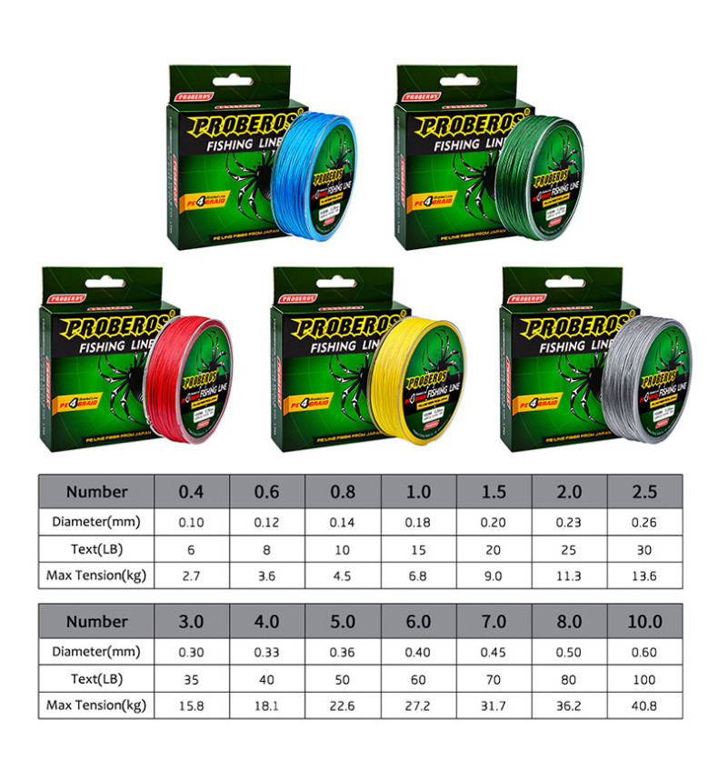 100M 0.1mm-0.6mm Braided Fishing Line 6LB-100LB Japan PE Weave ...