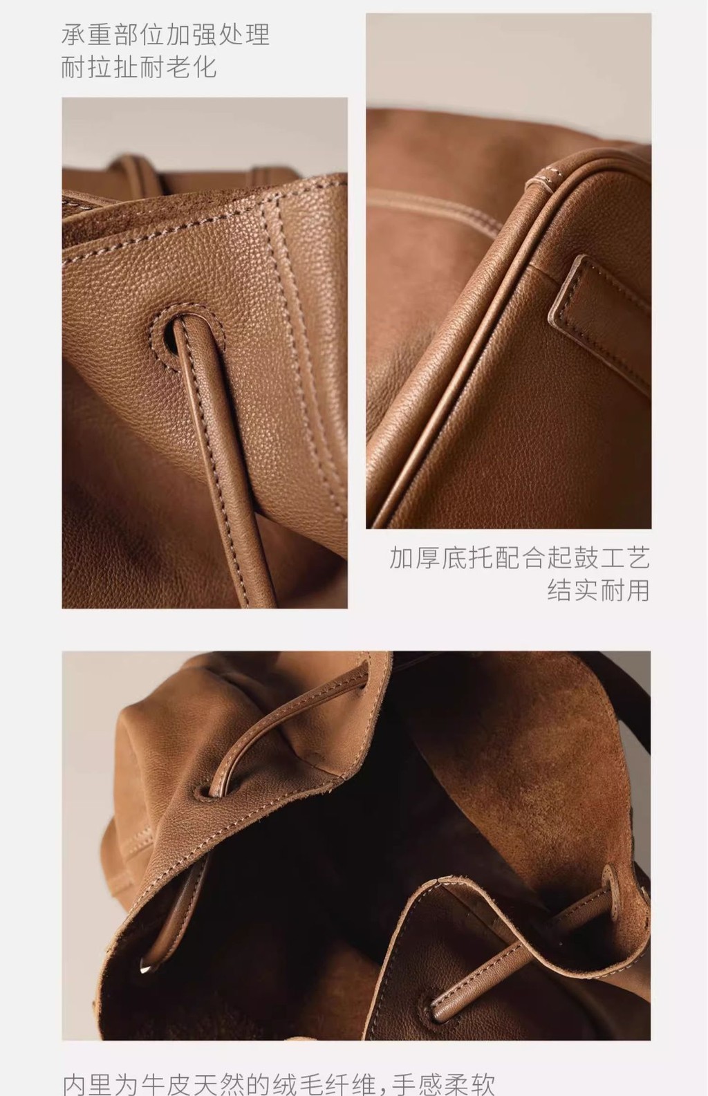 Bucket Bag Female Messenger Commuter Large Capacity Tote Bag Genuine ...
