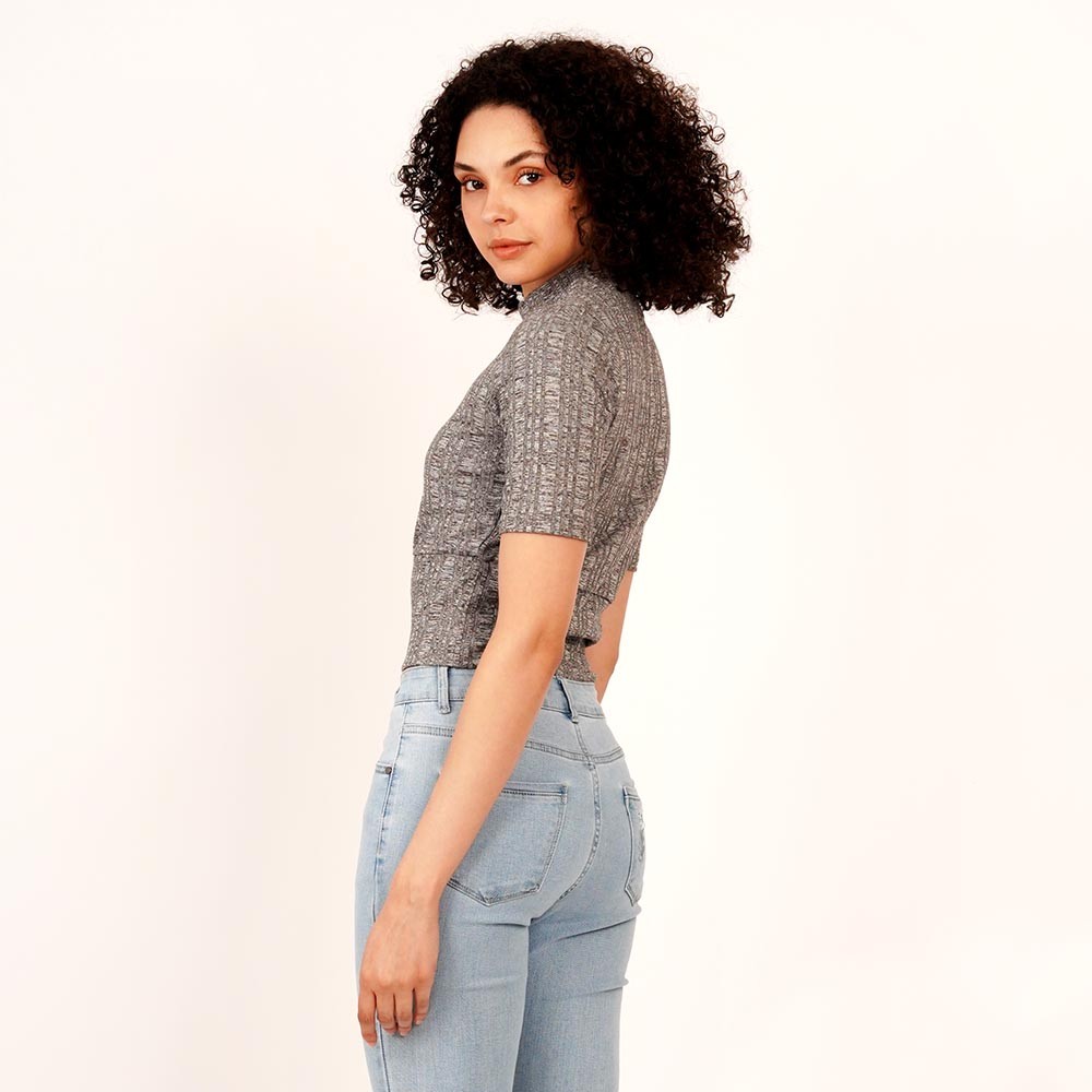 Nicole Round Neckline Short Sleeve with Wide Hemline And Uneven Colour ...