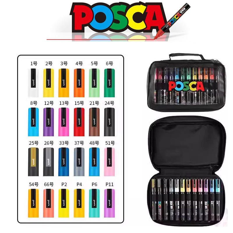 Uni Posca Color Acrylic Markers 24colours/Set 1M/3M/5M Fabric Water ...