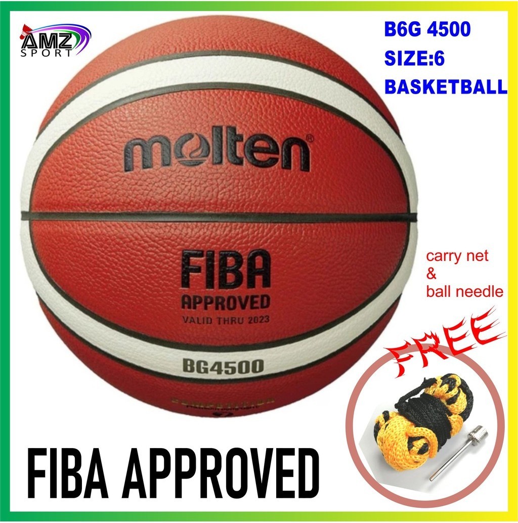 Molten B6G4500 🏀 Basketball Size 6 FIBA APPROVED (Free Carry Net ...