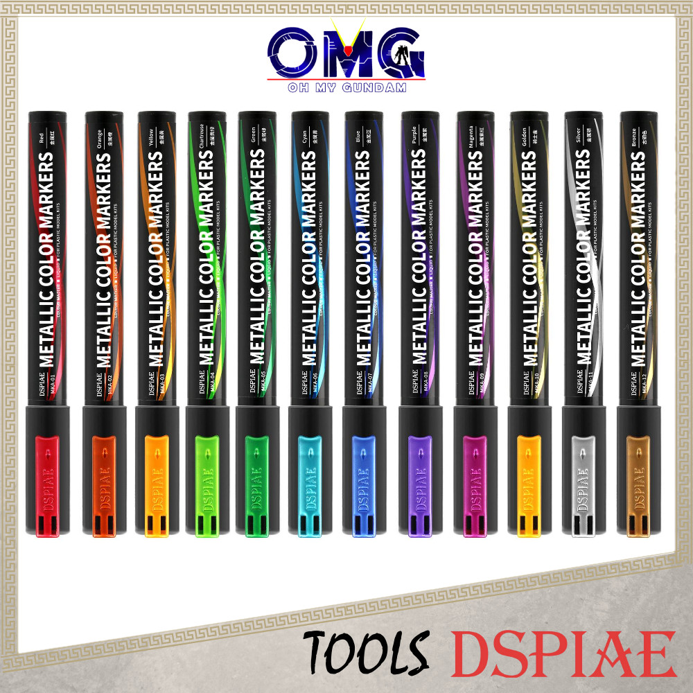 Dspiae Super Metallic Color Markers MKA-01~MKA-12 MKS-01~MKS-03 Chrome ...