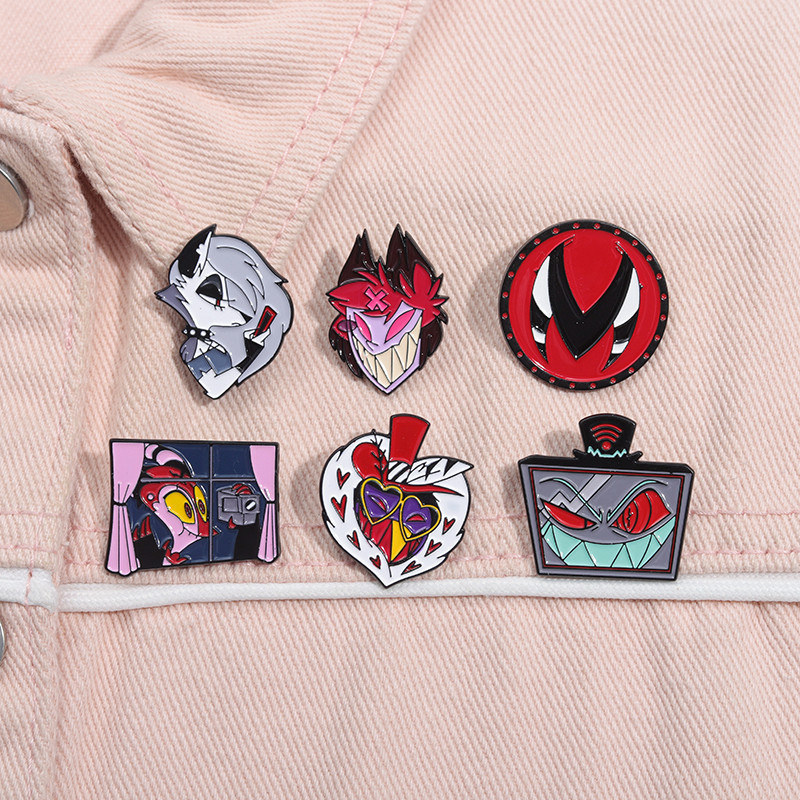 Classic Anime Hazbin Hotel Alastor Brooch Pins Helluva Bosss Cartoon ...