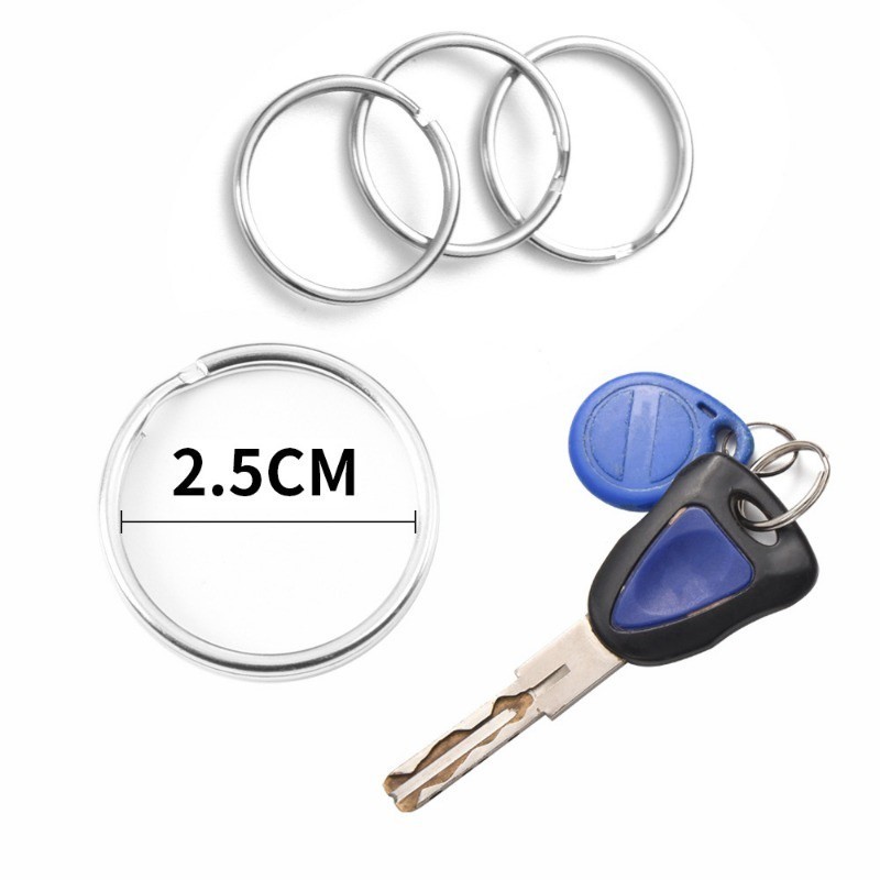 100/50/10Pcs Silver Plated Metal Blank Keyring Keychain Split Ring ...