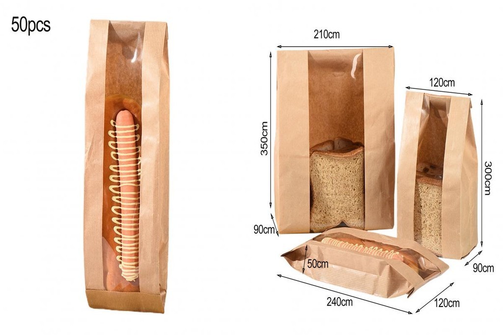 [poslajudo] Pastry Display Bag Bakery Storage Solution 50 Packs ...
