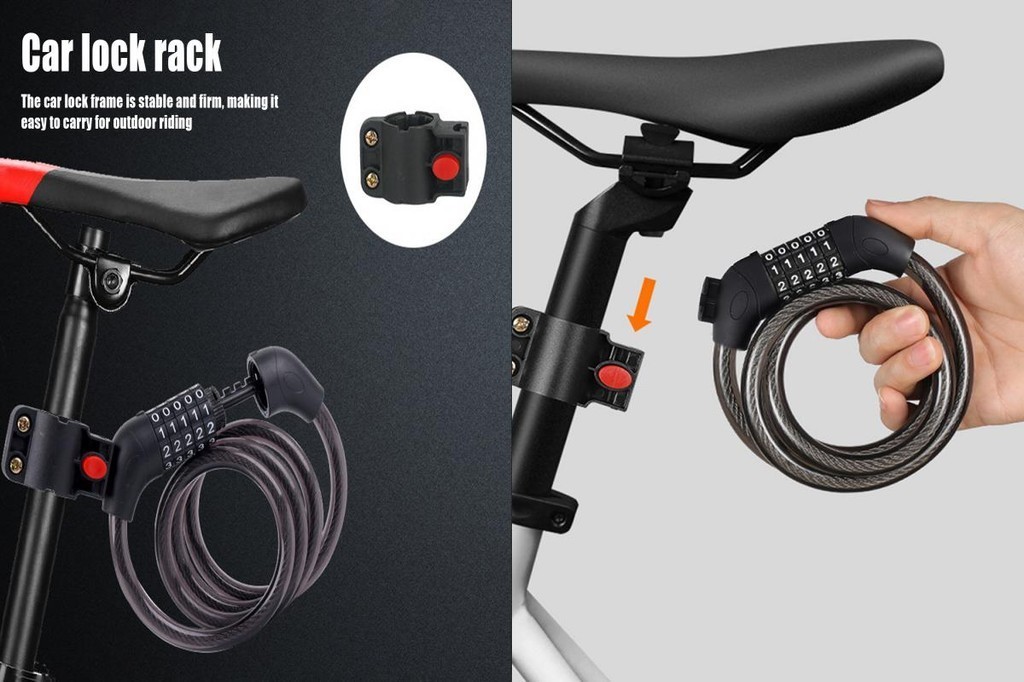 moreorders| Bicycle Lock Bike Lock Cable 5-digit Bike Cable Lock with ...