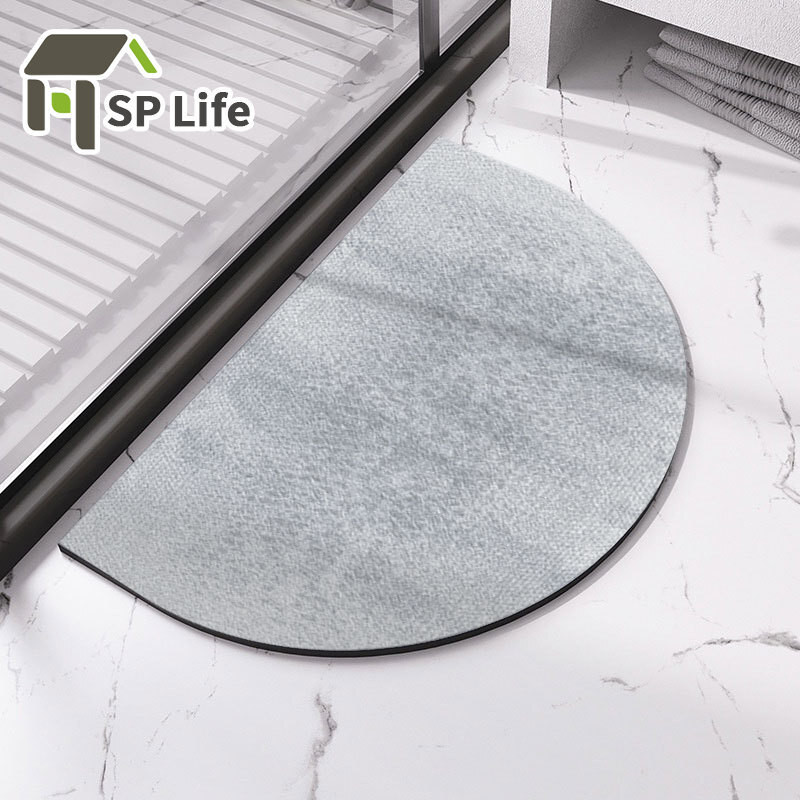 [SP]Modern Half Round Diatomite Mat Anti Slip Floor Mat Murah Bathroom ...