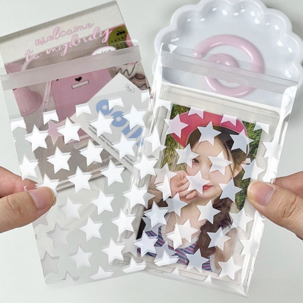 LINXX 50 Pcs Transparent Idol Photo Card Lomo Cards Storage Bag Star ...