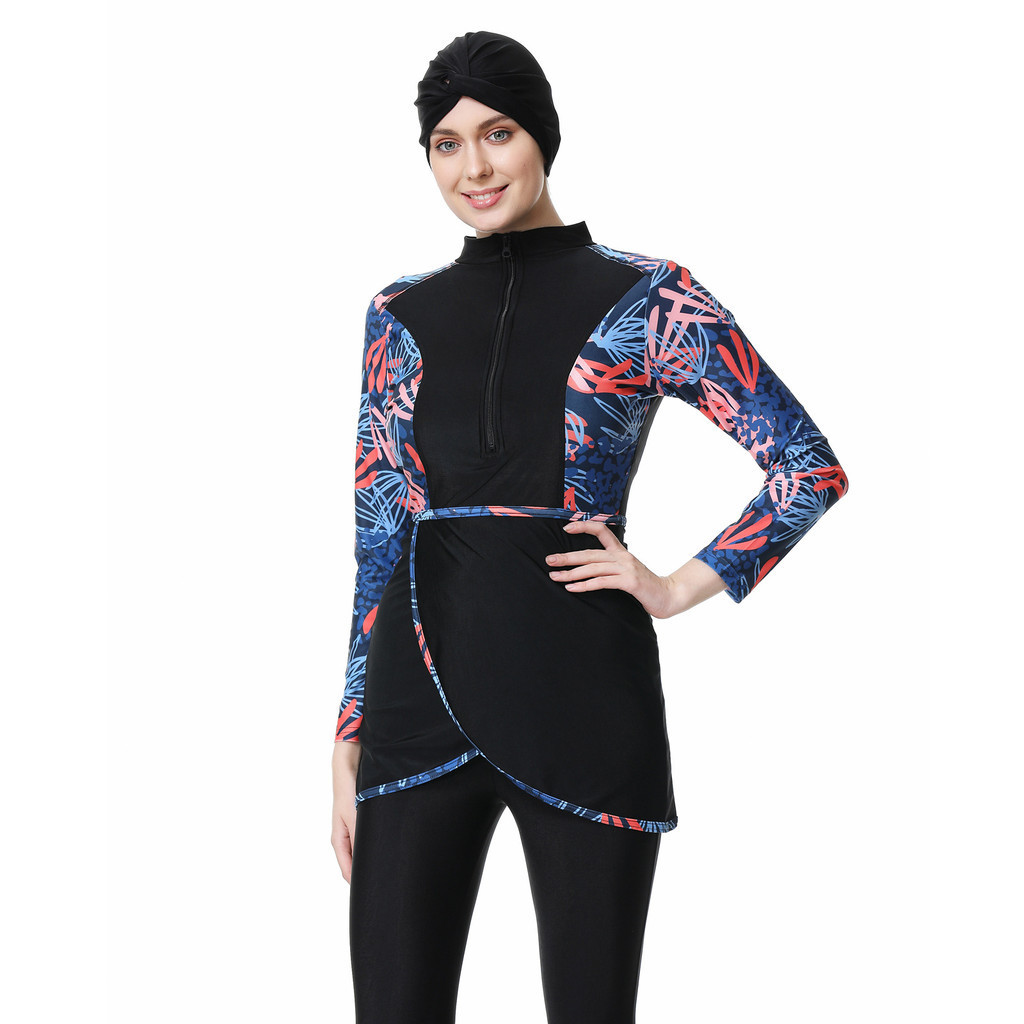 Muslimah Swimming Suit(Women'S Pants+Top+Hat Three Piece Swimsuit ...