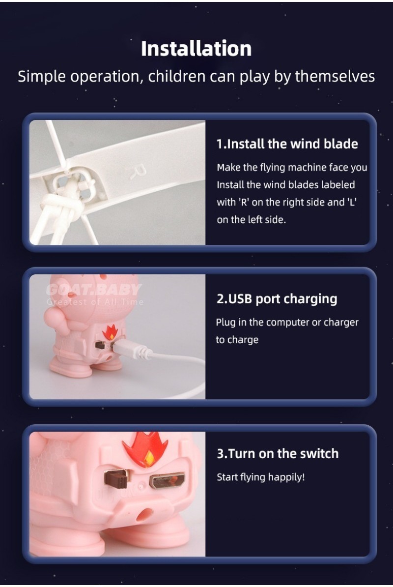 Spaceman Robot Flying Toys for Kids Astronaut Induction Magic Ball RGB ...