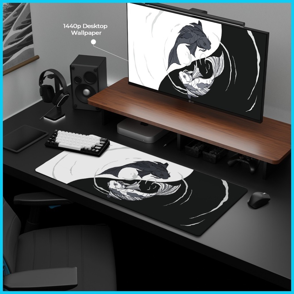 Macveth Artisan Deskmat | Koi Kage Shiro Mousepad | Extended Large ...