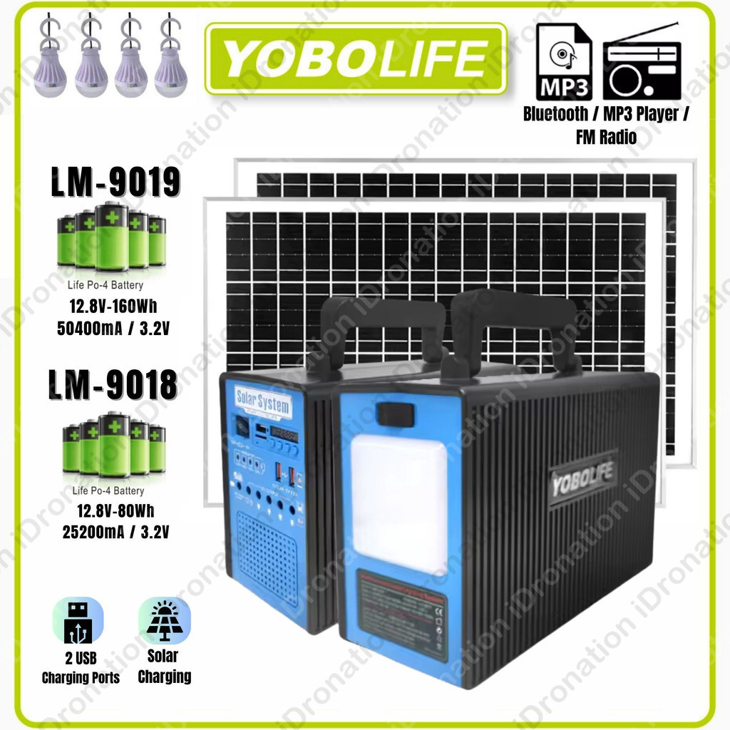 YOBOLIFE LM-9018 LM-9019 16V28W Solar Power System Portable Outdoor Solar Panels Powerbank ...