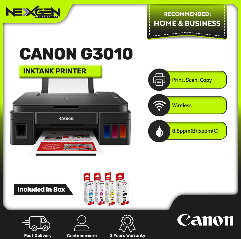 Canon Pixma G3010 All In One Wireless Printer/ A4 Print Scan Copy Wifi ...