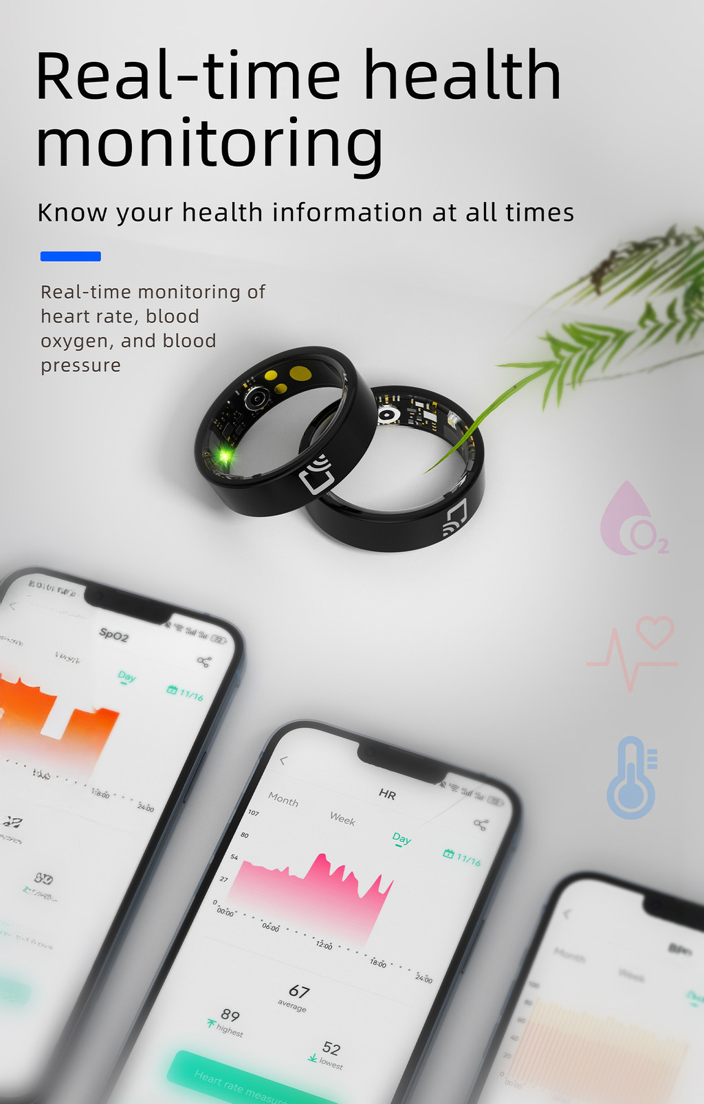TOP NFC R20 Smart Ring Men Women NFC Access Control Sleep Monitor ...
