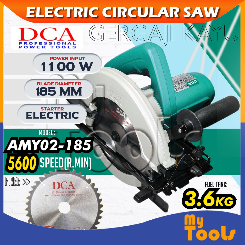 Mytools DCA 7” Electric Circular Saw AMY02-185 Mesin Potong Besi Kayu ...
