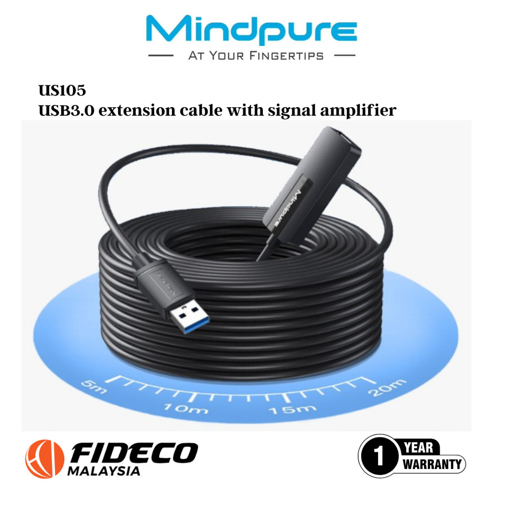 Mindpure Active USB 3.0 Extension Cable with Amplifier/Repeater-Male to ...