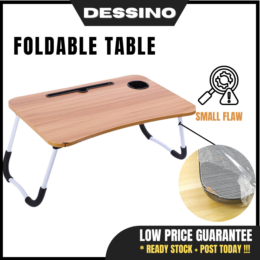 DESSINO Foldable Anti-slip Laptop Study Table with Drawer (Defective ...