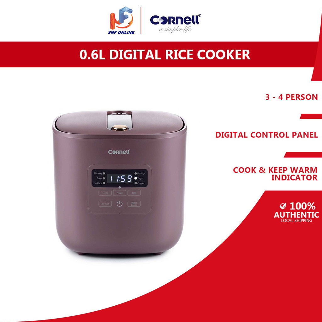 Cornell Low Carb Digital Multi Rice Cooker 0.6L CRC-JP600DX | Shopee ...