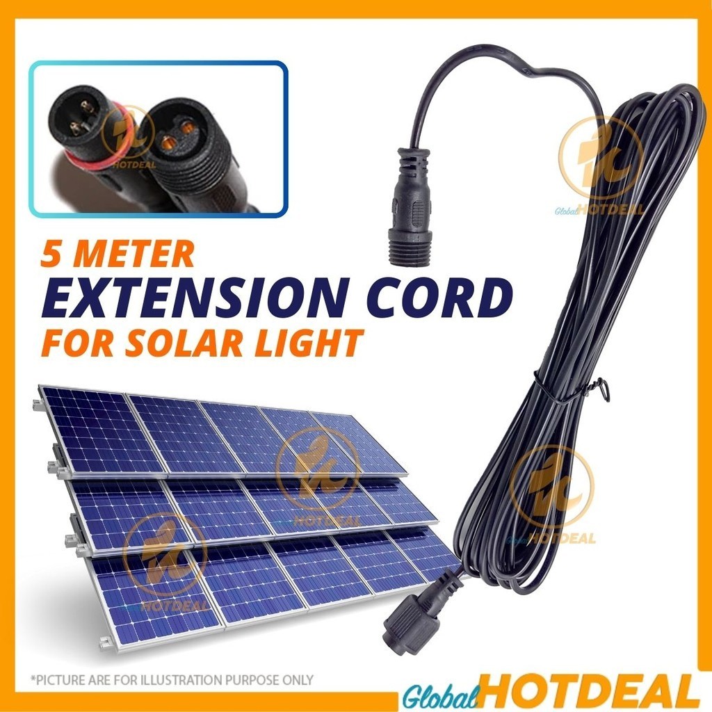 5M Solar Light Extension Cord Waterproof Extension Cable Penyambung ...