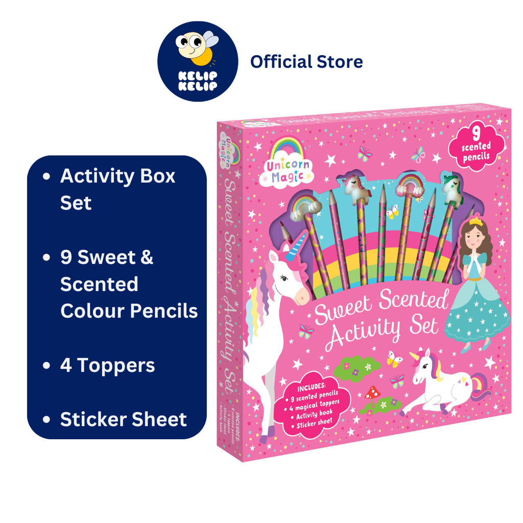 Unicorn Magic Activity Book Gift Set For Kids (Boxset) with 9 Scented ...